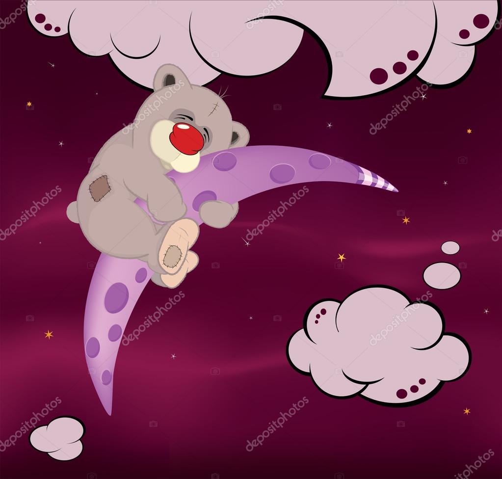 Bear on the moon cartoon Stock Vector Image by ©liusaart #12740755