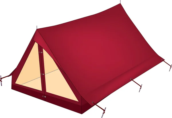 Red tent. Cartoon — Stock Vector © liusaart #5611123
