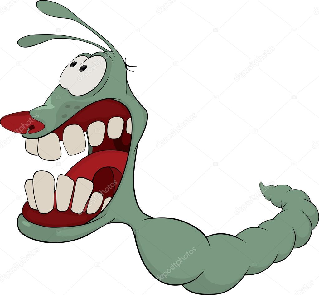 Verme Verde Dos Desenhos Animados