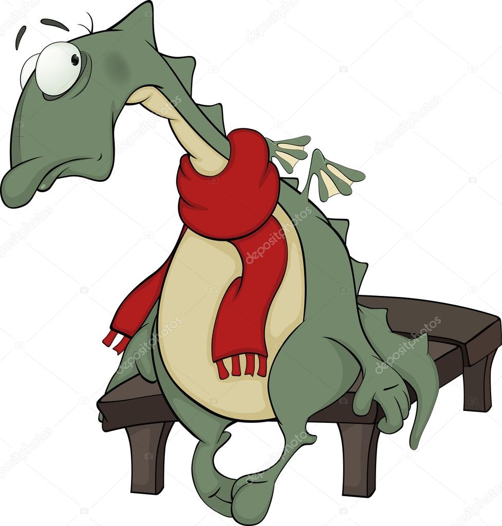 Sad Dragon Cartoon