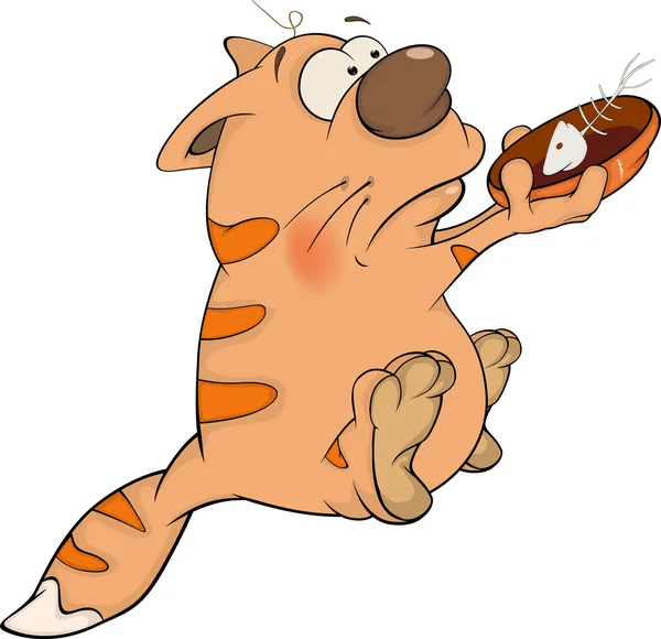 Hambriento gato tabby dibujos animados 2024