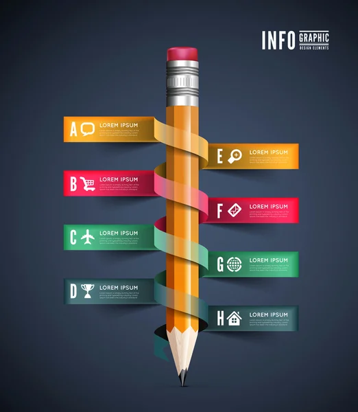 Creative template with pencil ribbon banner. Stock Vector Image by ...