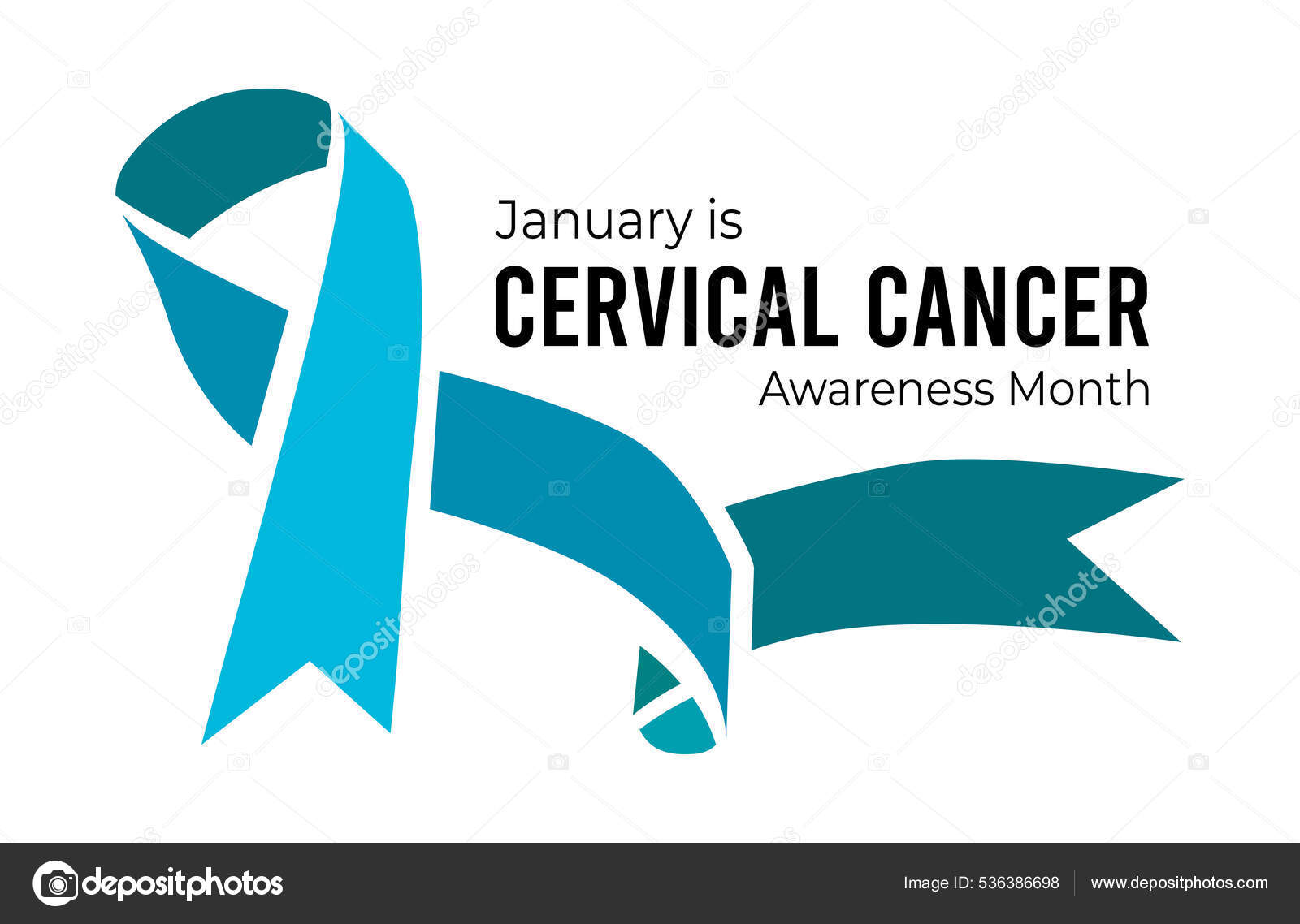 Mes Sensibilización Sobre Cáncer Cuello Uterino Ilustración Vectorial