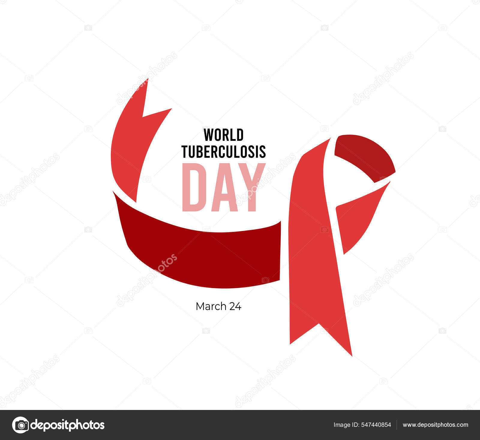 World Tuberculosis Day Illustration Ribbon White Background Stock Photo ...
