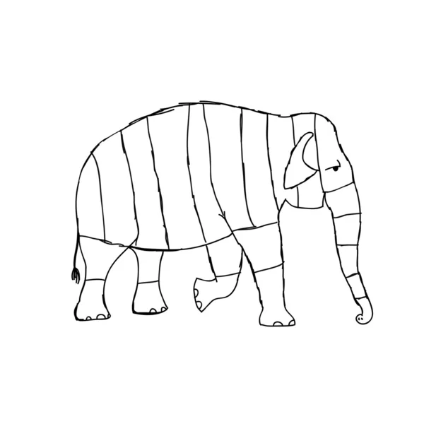 Funny striped elephant for your design — Stock Vector © Kudryashka ...