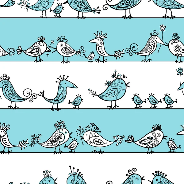 Funny birds, seamless pattern for your design Stock Vector Image by ...