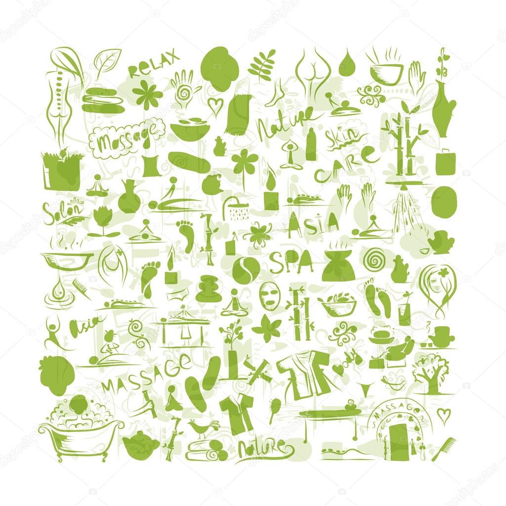 Massage and spa concept, background for your design Stock Vector Image ...