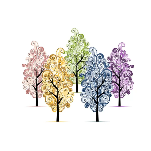 Green grove with trees for your design Stock Vector Image by ...