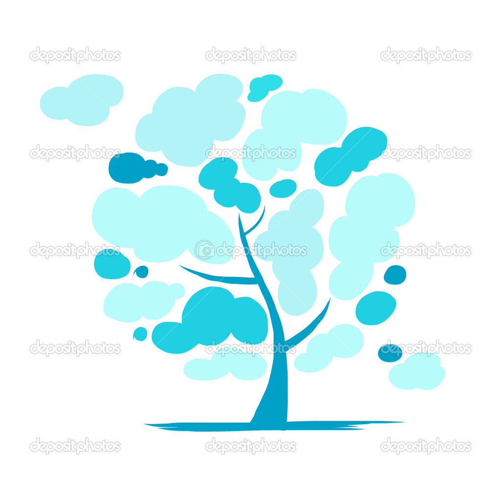 Cloudy tree for your design Stock Vector by ©Kudryashka 37247919