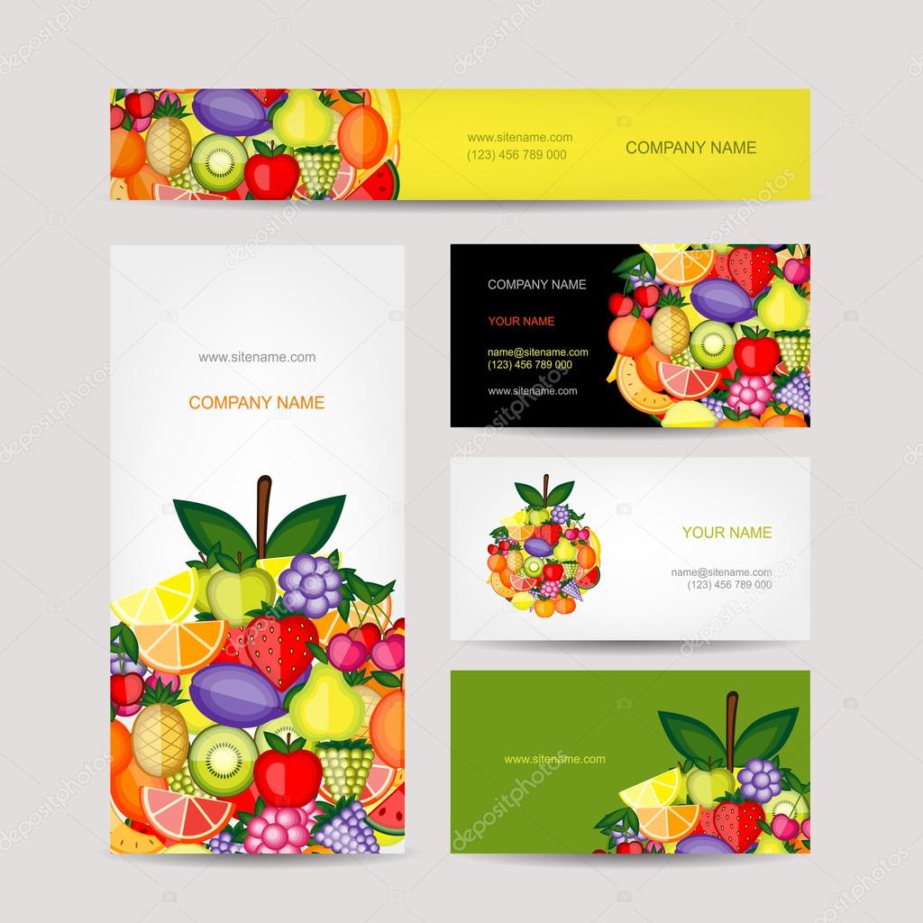 Business cards design, fruit background Stock Vector Image by ...