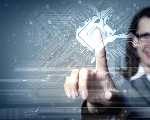 Future technology. touch button inerface Stock Photo by ©SergeyNivens ...