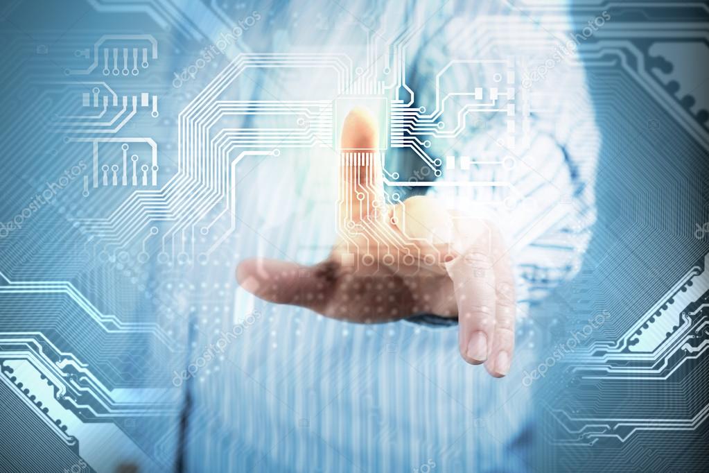 Future technology. touch button inerface Stock Photo by ©SergeyNivens ...