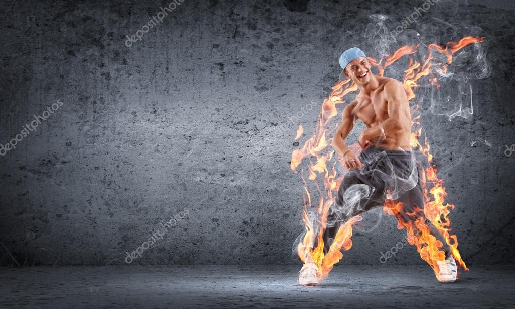 Young man in a blue cap dancing hip hop Stock Photo by ©SergeyNivens ...