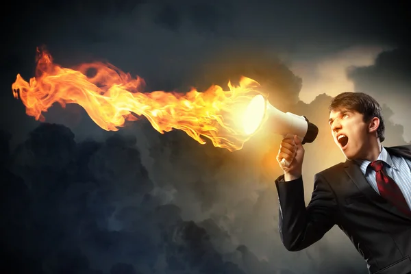 ᐈ Person with megaphone stock photos, Royalty Free person megaphone ...