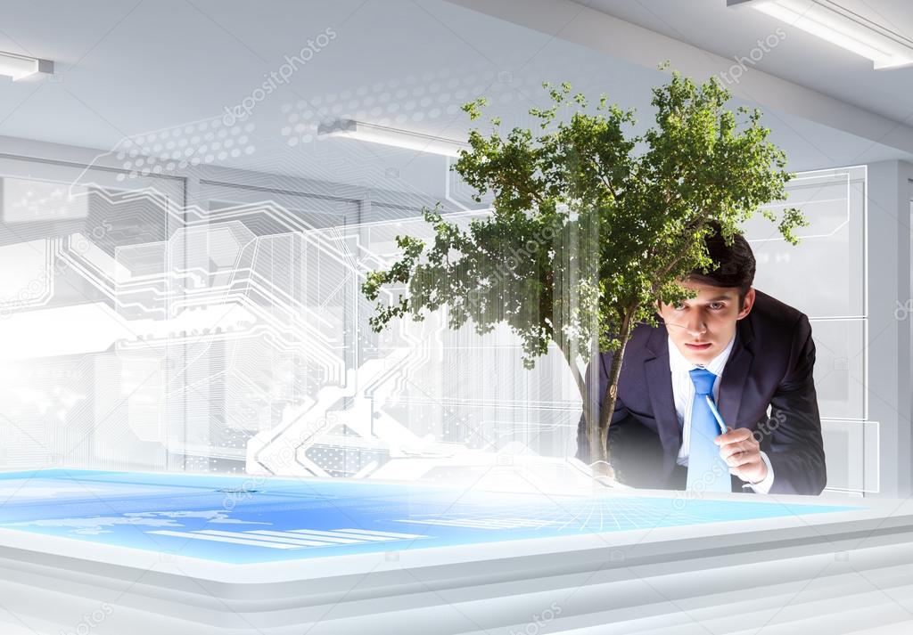 Environmental problems and high-tech innovations Stock Photo by ...