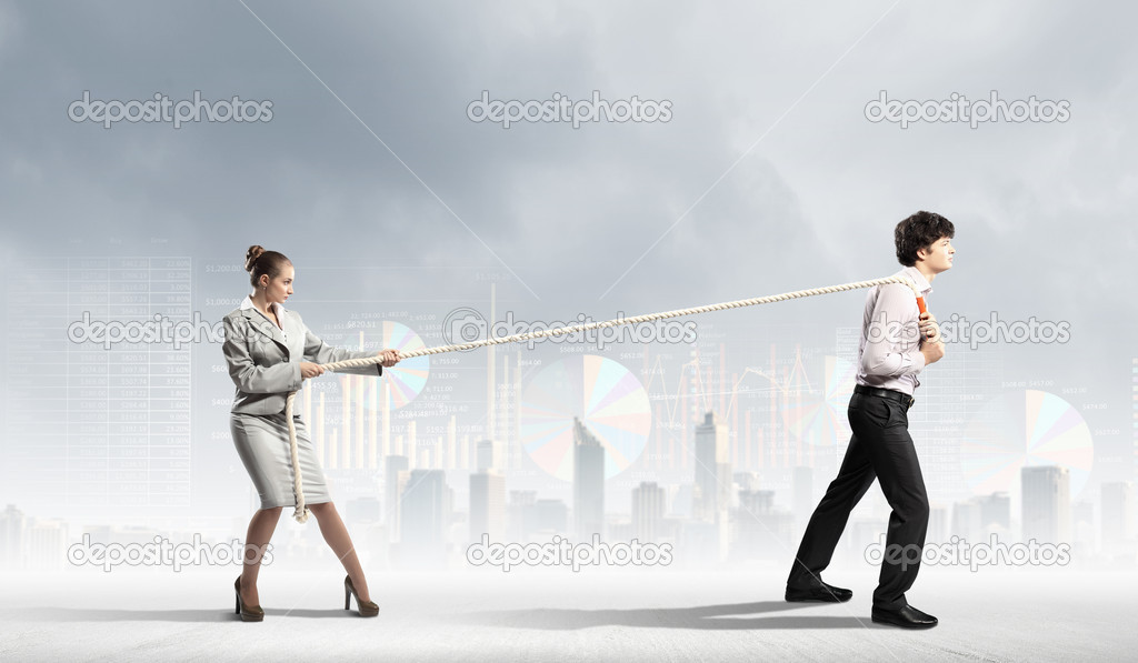 Two business pulling rope Stock Photo by ©SergeyNivens 21248153