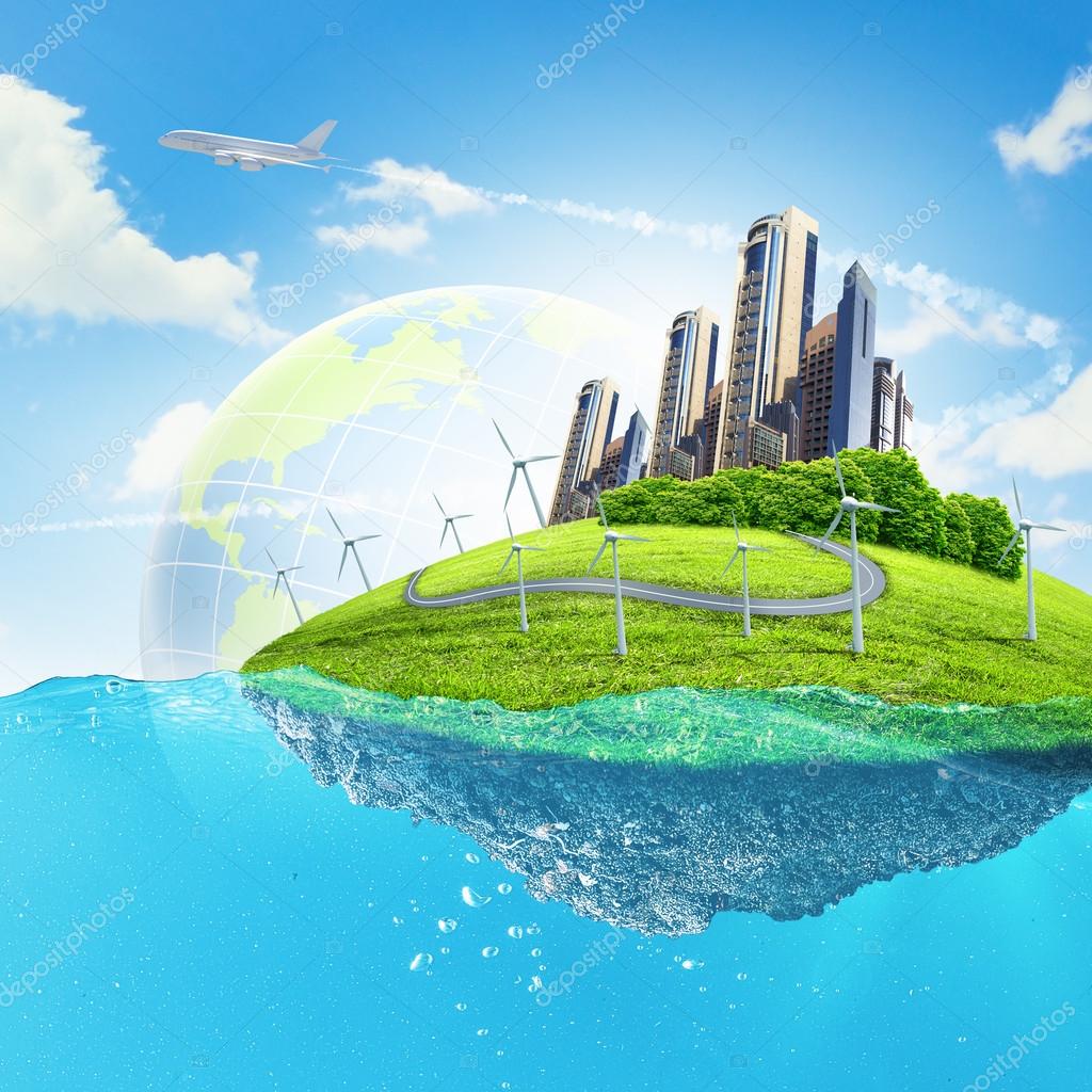 Earth planet in water — Stock Photo © SergeyNivens #29042933