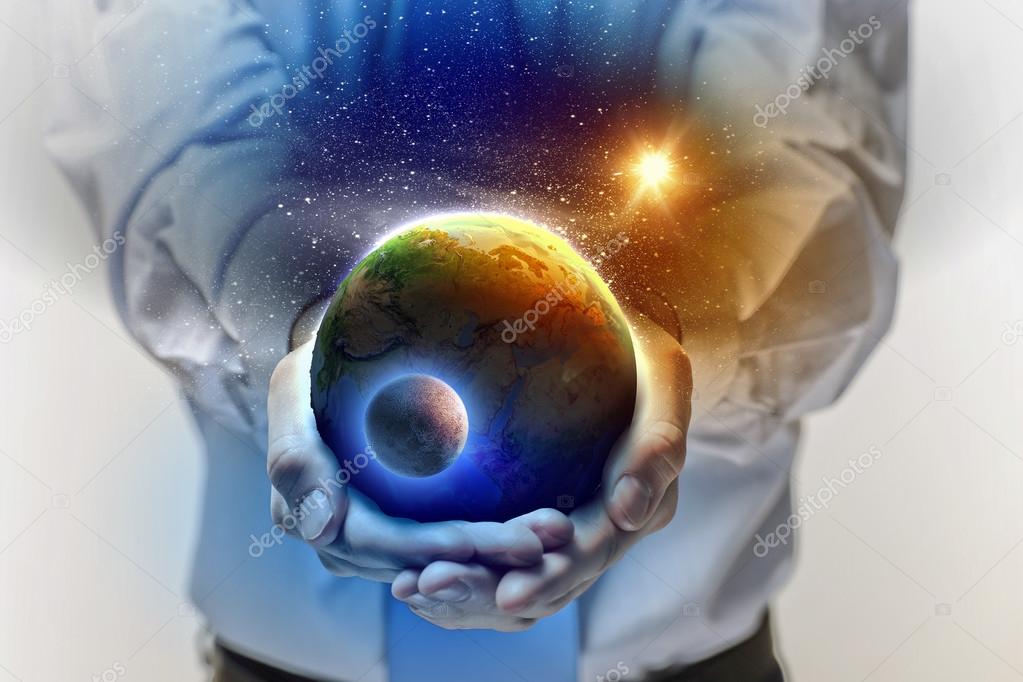 Earth planet in hands Stock Photo by ©SergeyNivens 29045905