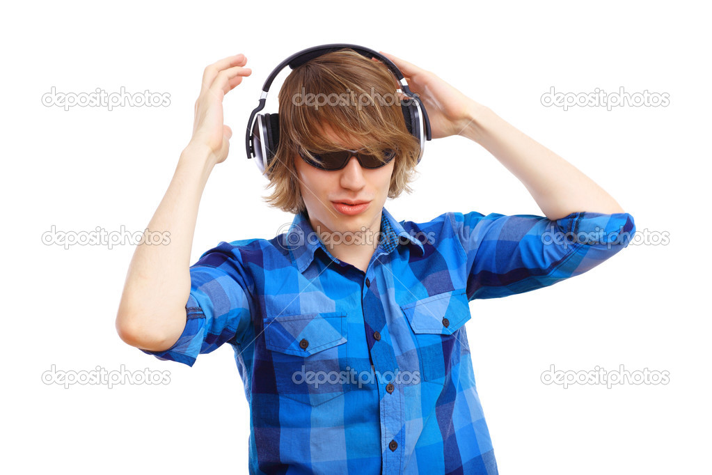 Happy smiling young man dancing — Stock Photo © SergeyNivens #29261745