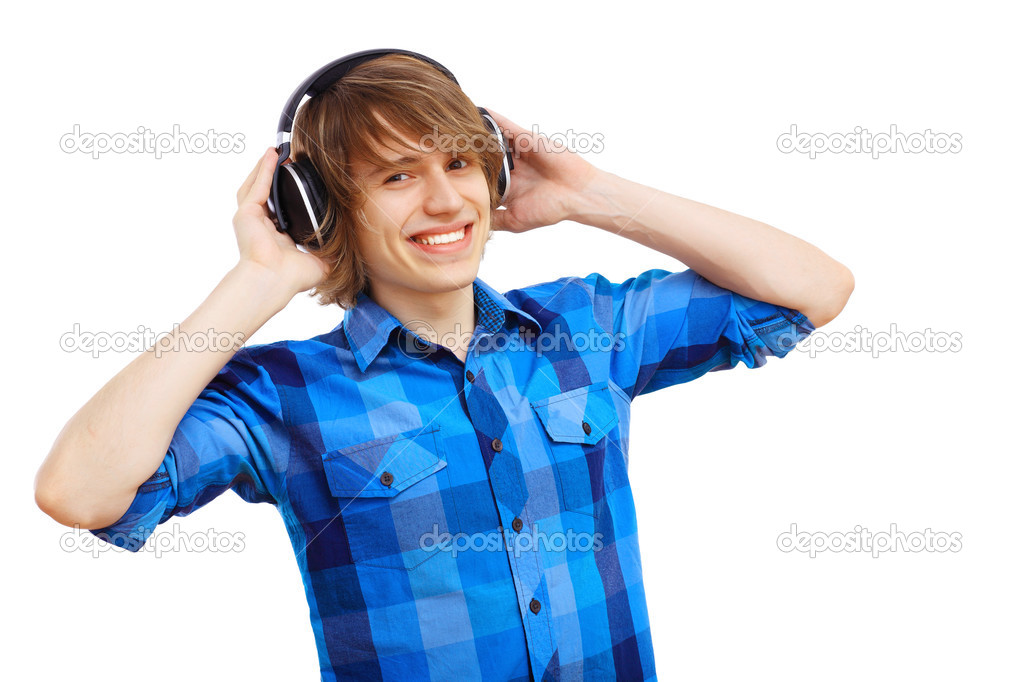 Happy smiling young man dancing — Stock Photo © SergeyNivens #29261773