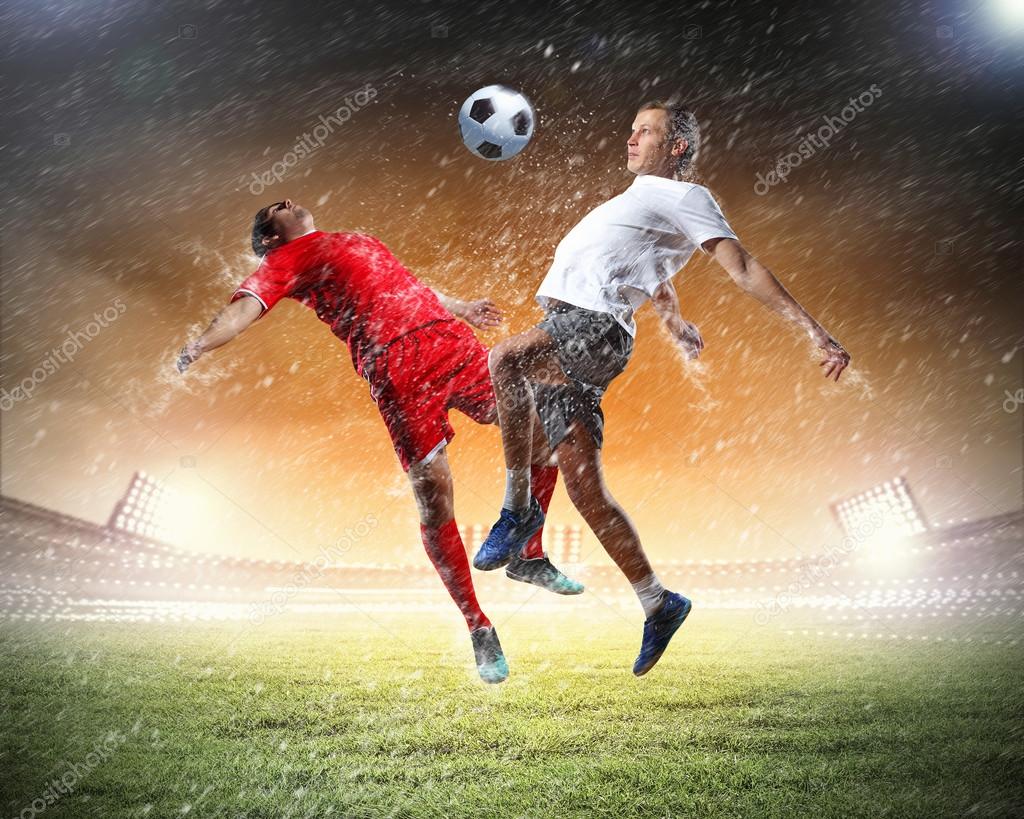 Two football player — Stock Photo © SergeyNivens #29749465