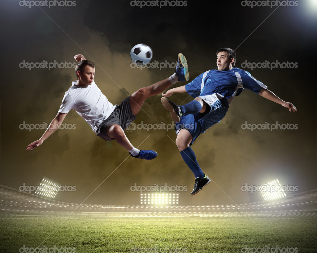 Two football player — Stock Photo © SergeyNivens #30507099