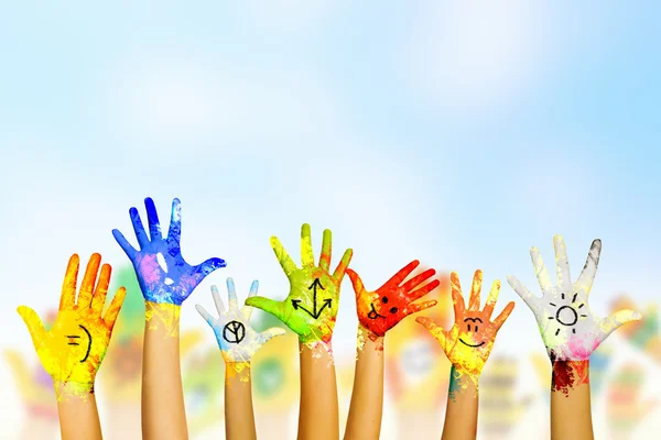 Hands in paint Stock Photo by ©SergeyNivens 41133183
