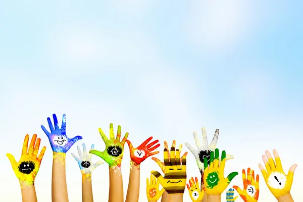 Hands in paint Stock Photo by ©SergeyNivens 41133183