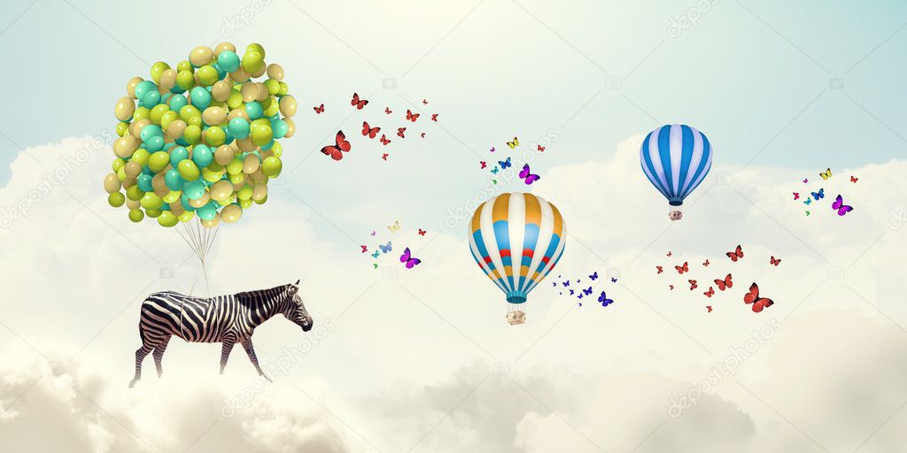 Flying zebra — Stock Photo © SergeyNivens #50089369