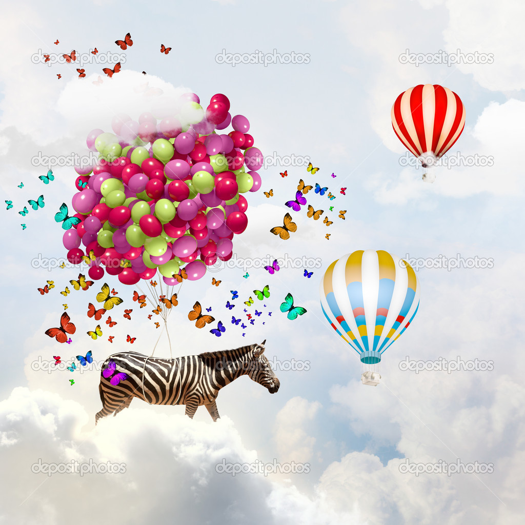 Flying zebra — Stock Photo © SergeyNivens #50089391
