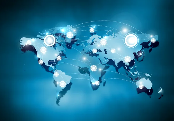 Glowing Global Network vector illustration — Stock Vector © Fjono #35497327