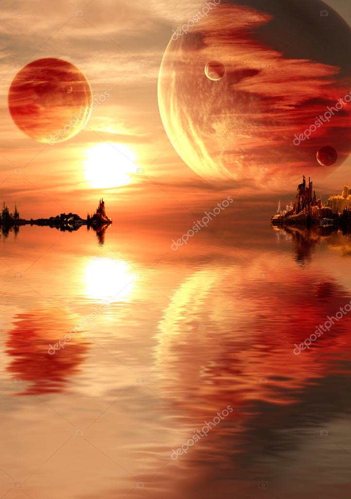 Fantasy sunset — Stock Photo © frenta #25427297