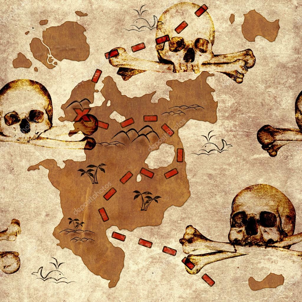 Seamless background with pirate map — Stock Photo © frenta #39226671