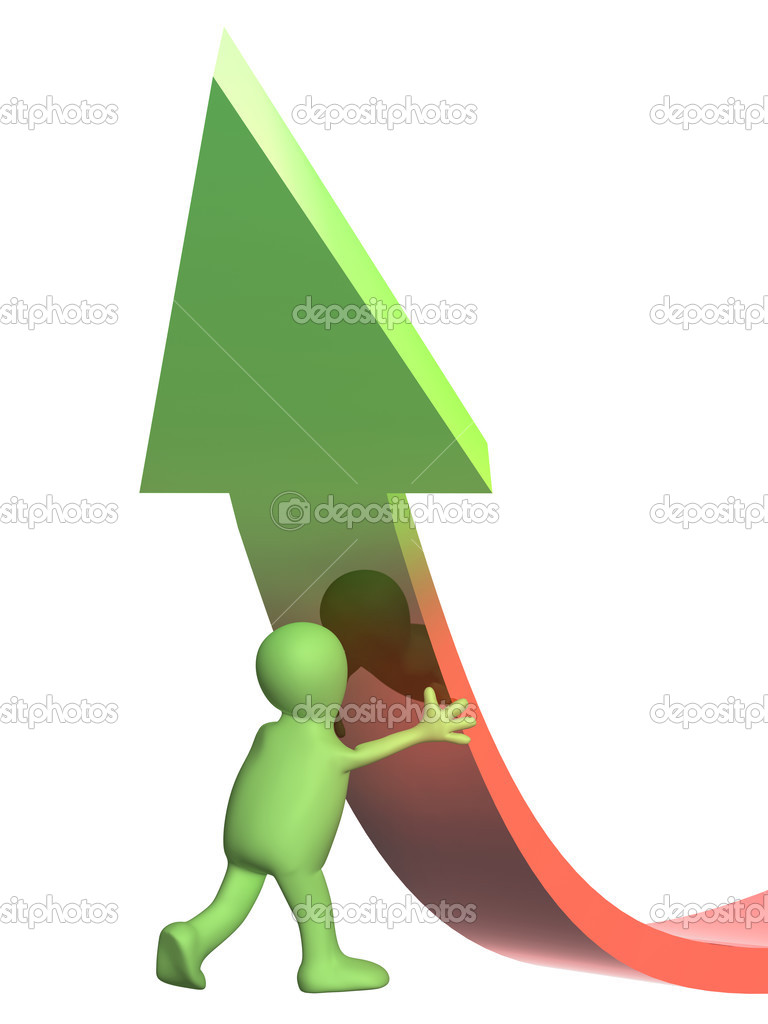 3d puppet, supporting an arrow Stock Photo by ©frenta 46596525