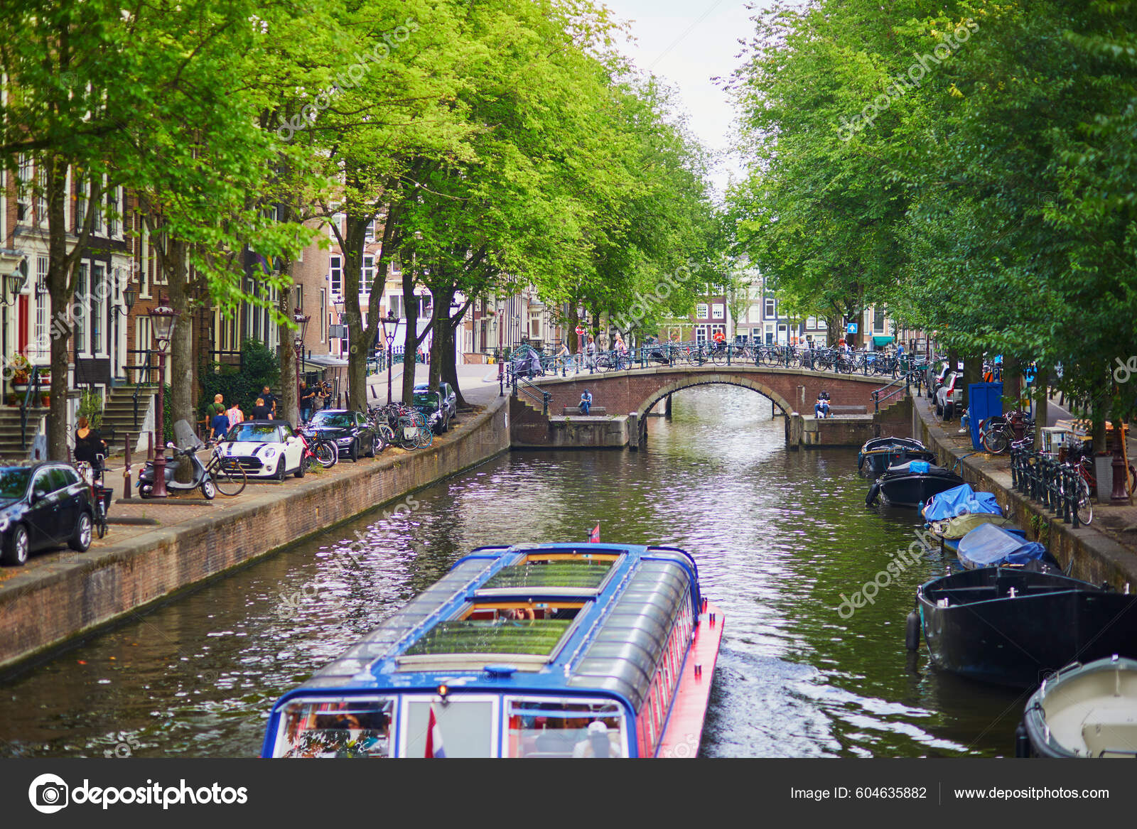 Scenic View Amsterdam Netherlands Its Canals Embankments Bridges ...