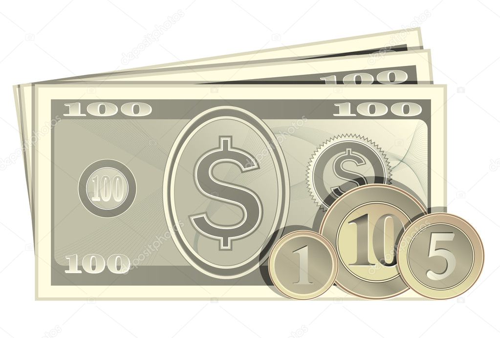 Cash. Banknotes and coins Stock Vector Image by ©frbird #30799961