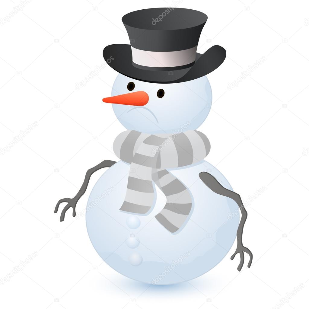 Sad snowman Stock Vector Image by ©frbird #30800067