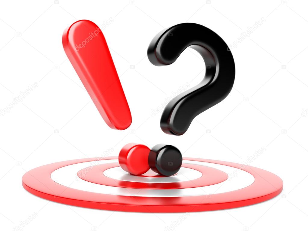 Exclamation and question mark and target Stock Photo by ©Altsha 28192139