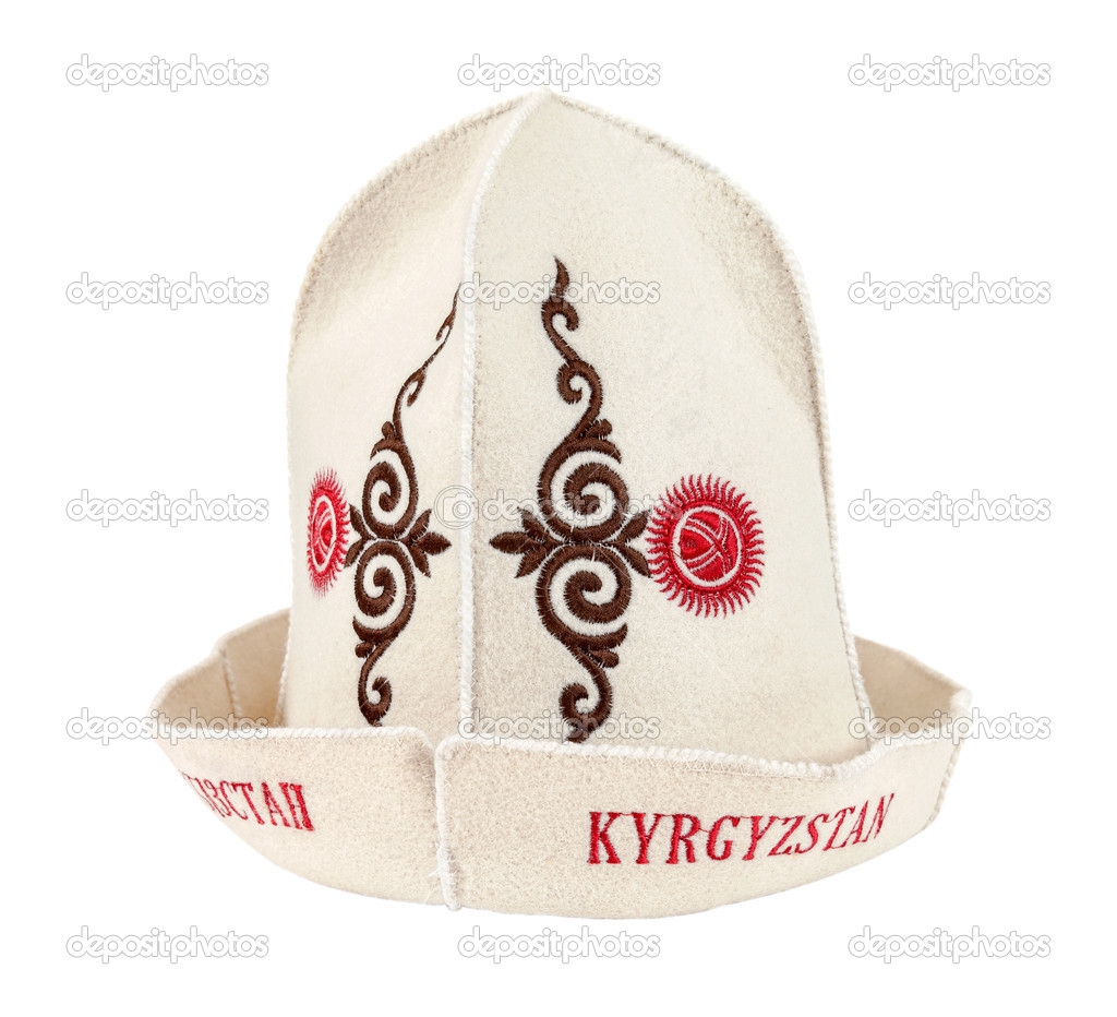 Traditional Kyrgyz hat isolated on white background Stock Photo by ...