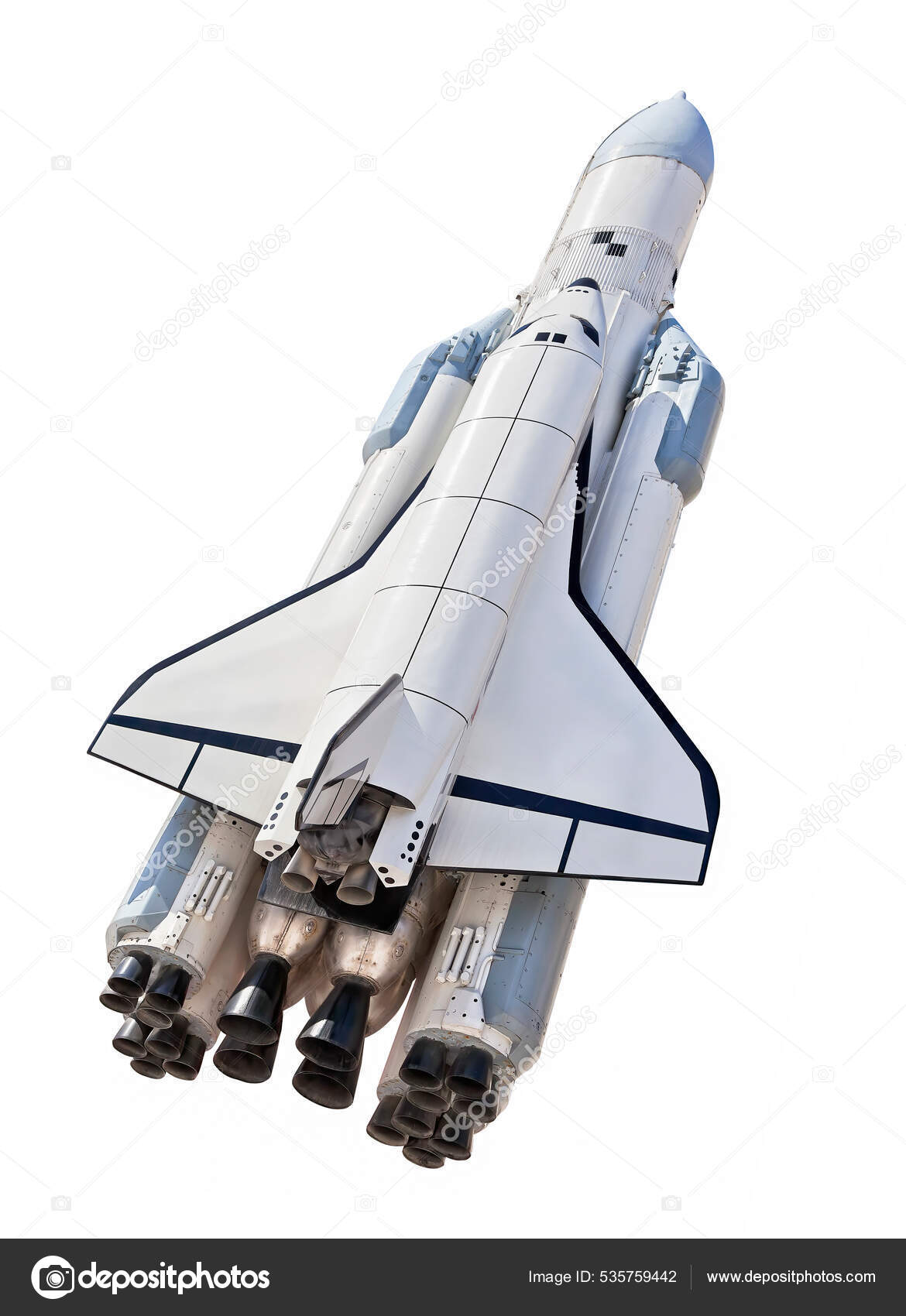 White Background Behind A Space Shuttle