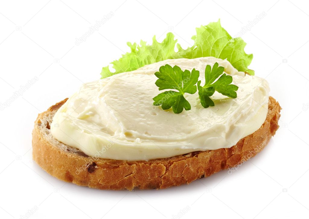 Bread with cream cheese Stock Photo by ©magone 37071503