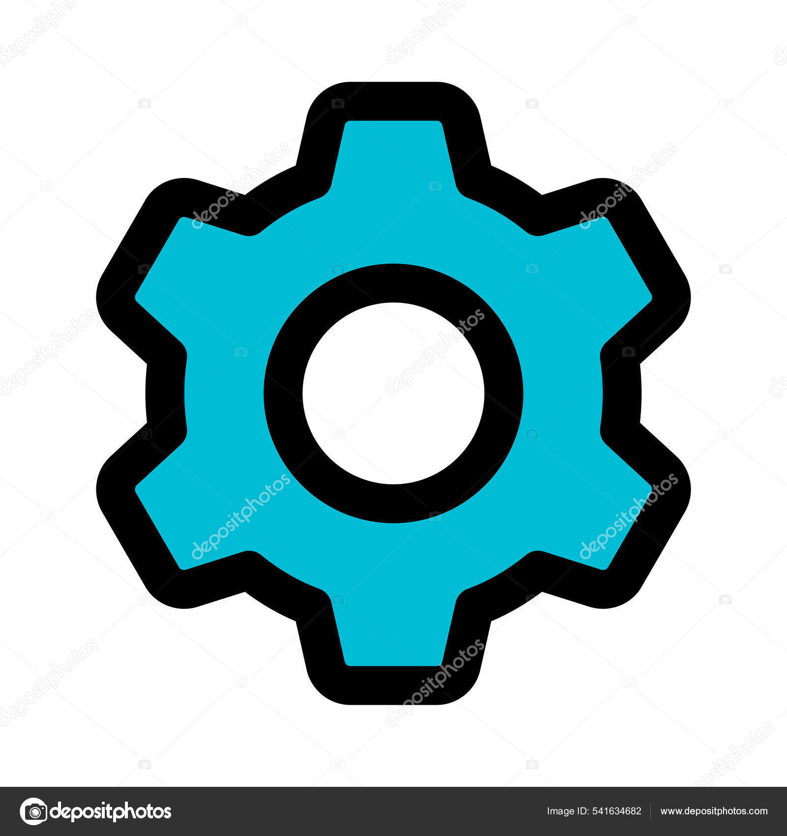 Setting Cog Wheel Tooth Gear Shape Isolated White Background Stock ...