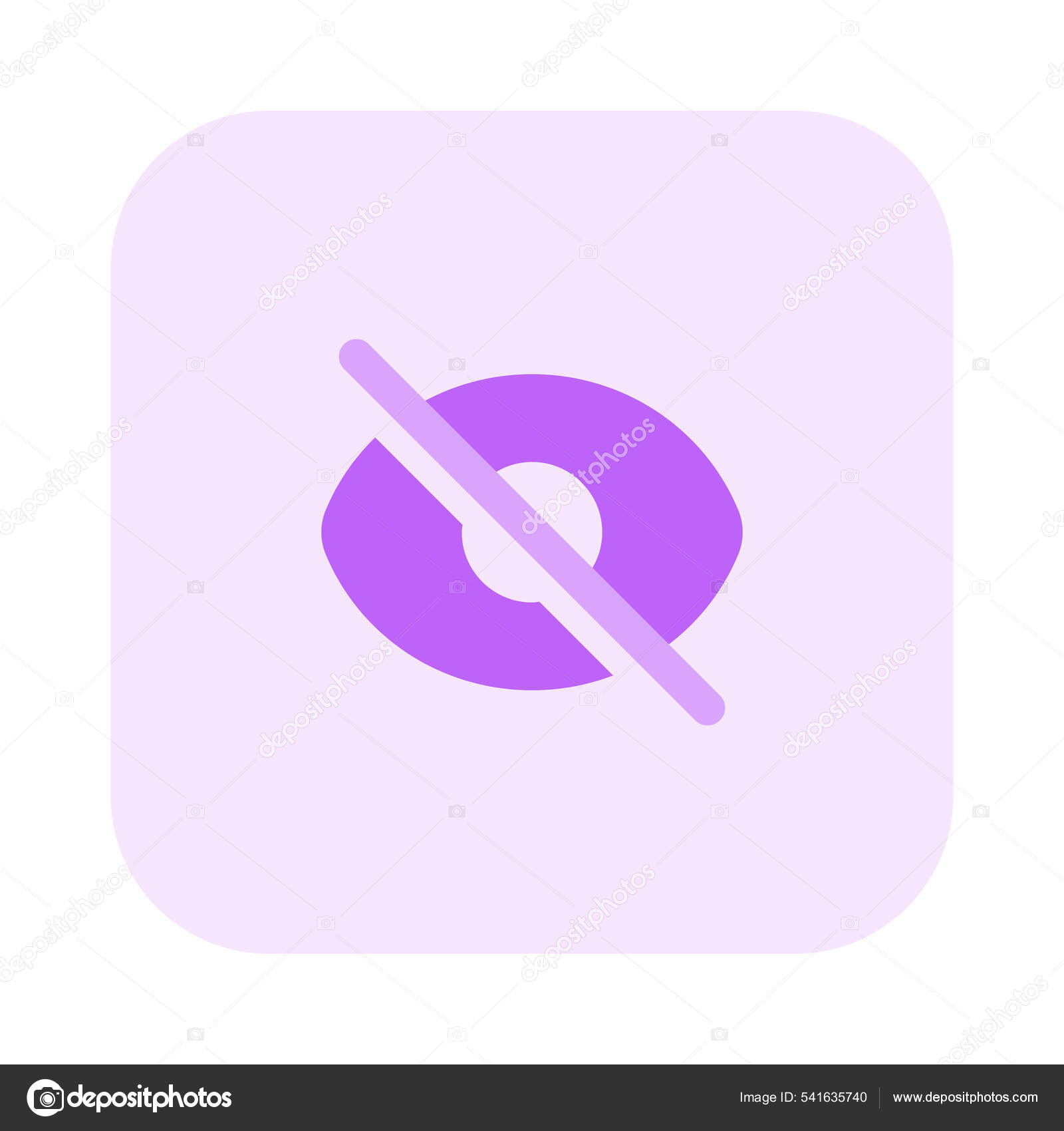 Hide Feature Eye Crossed Shape Button Stock Vector by ©get4net 541635740