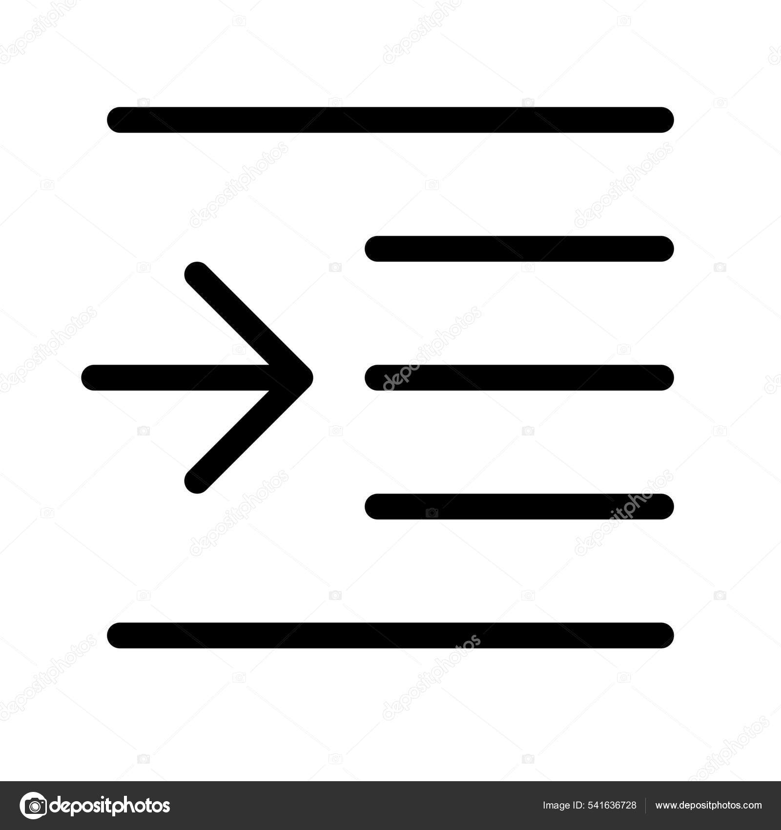 Indent Center Left Shift Paragraph Body Arrow Direction Align Increase Stock Vector by ©get4net ...