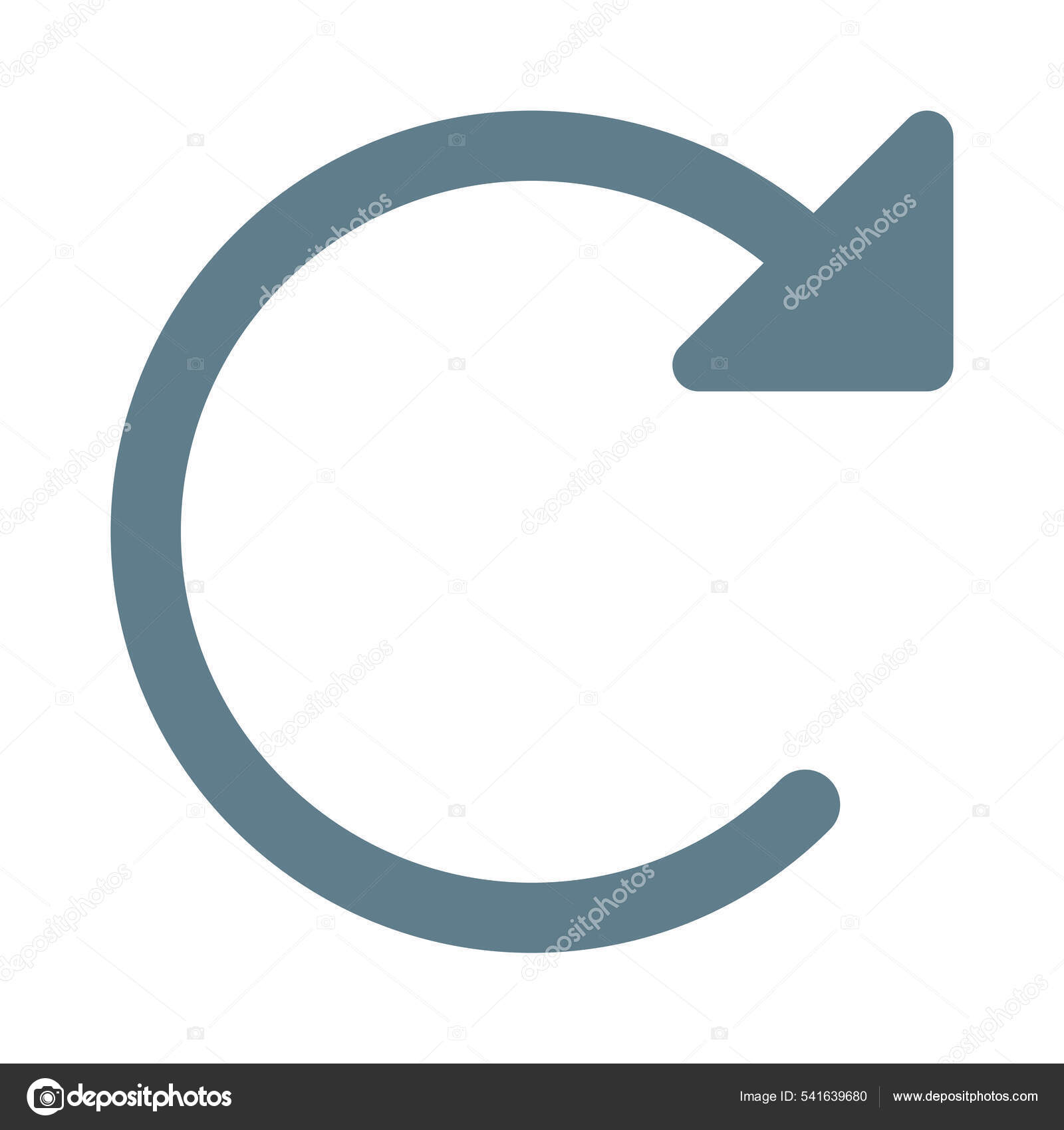 Redo Loop Clockwise Arrow Isolated White Background Stock Vector by ...