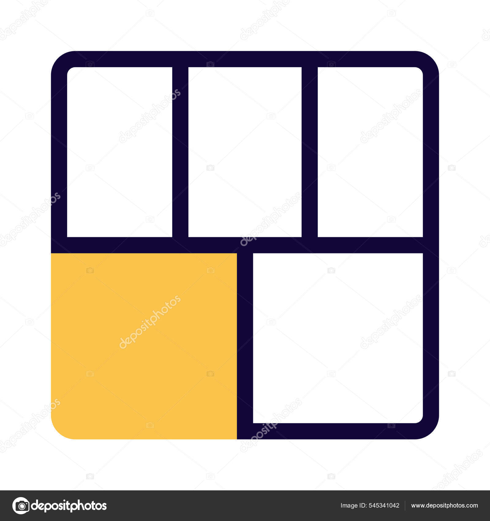 Lima Bagian Tata Letak Panel Kisi Kolom Bingkai Vektor Stok oleh ...