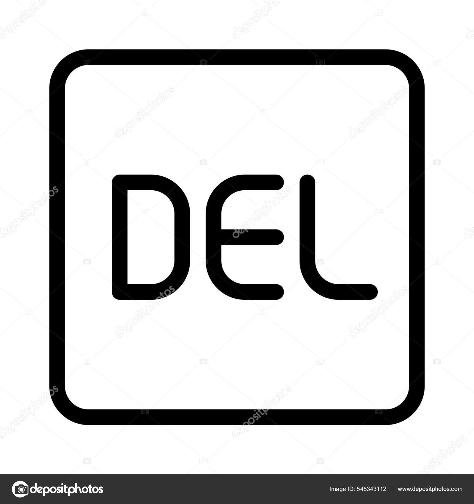 Delete Function Key Computer Keyboard Layout Stock Vector Image by ...