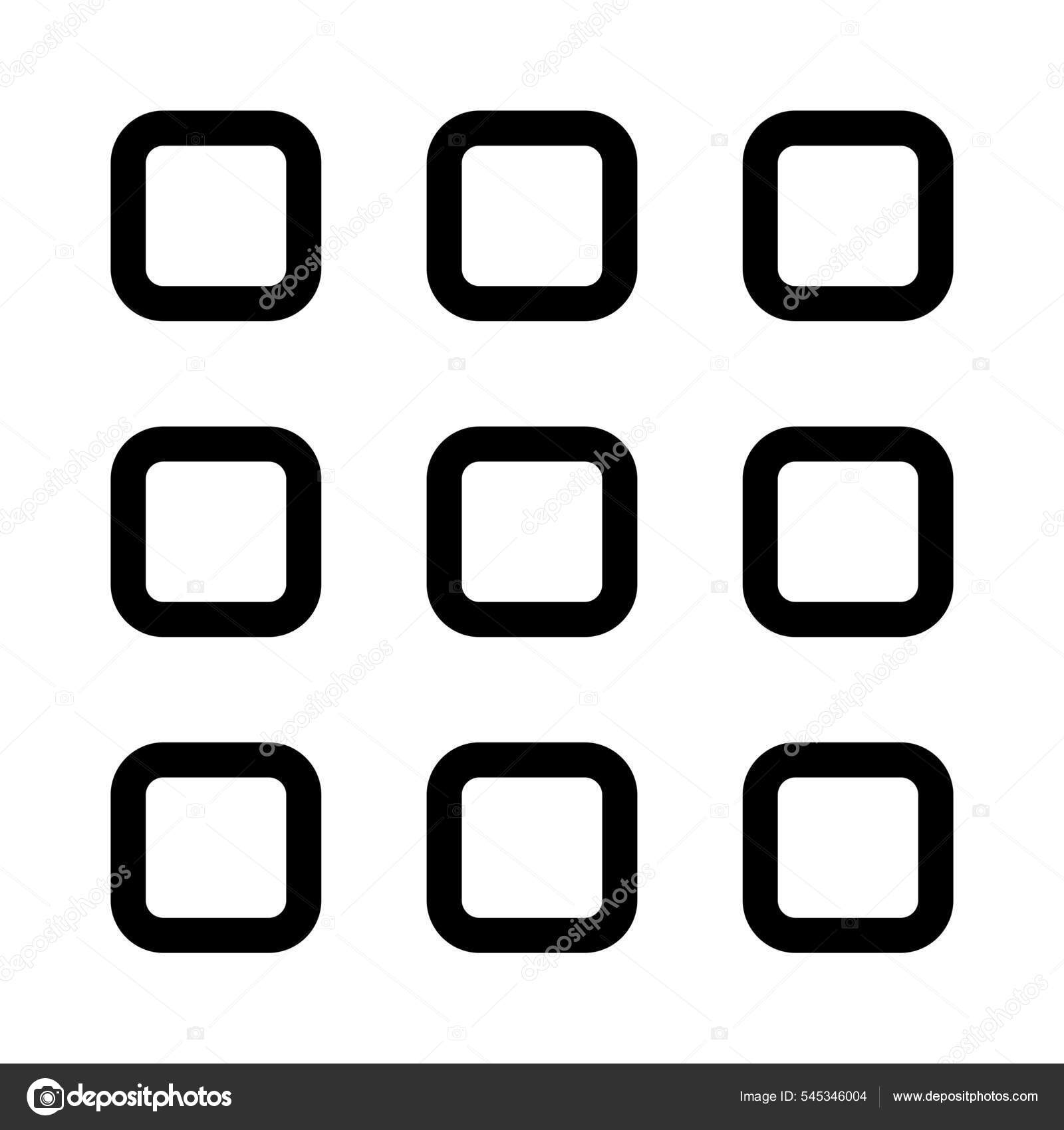 Configuración Cuadros Cuadrados Menú Filas Columnas Vector de stock por ...