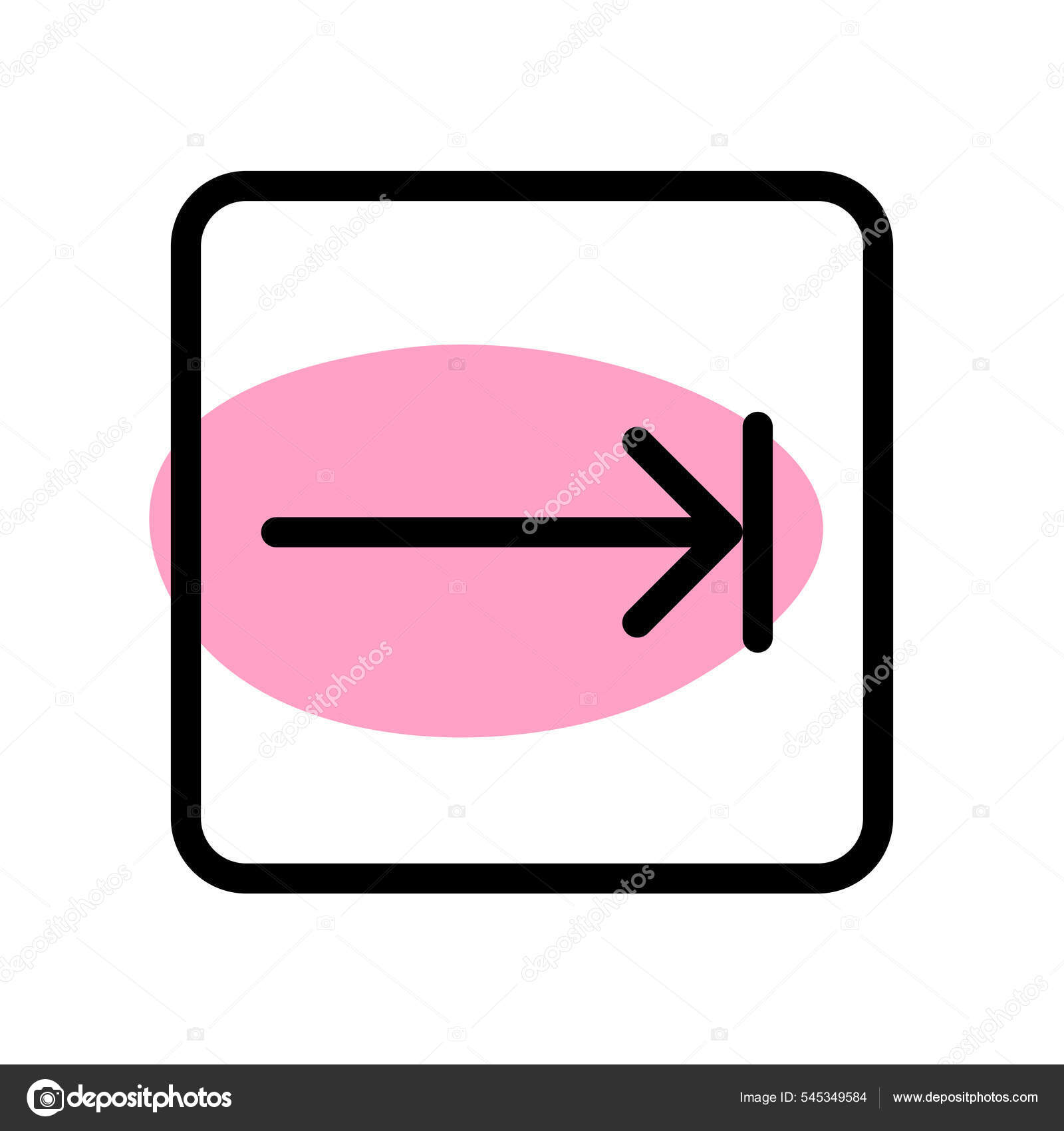 Rightwards Arrow Bar Symbol Tab Function Macintosh Stock Vector Image ...