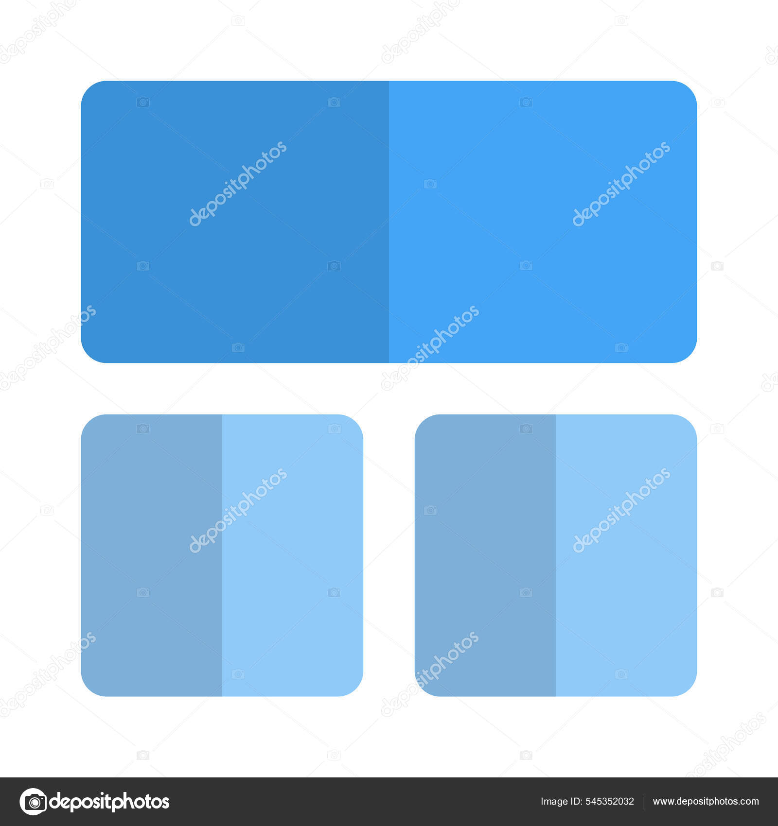 Tiga Blok Bagian Dalam Tata Letak Templat Frame Vektor Stok oleh ...